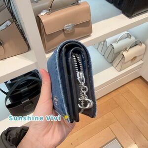 Coach | Bags | Nwt Coach Cap7 Snap Wallet In Denimsilverindigo | Poshmark